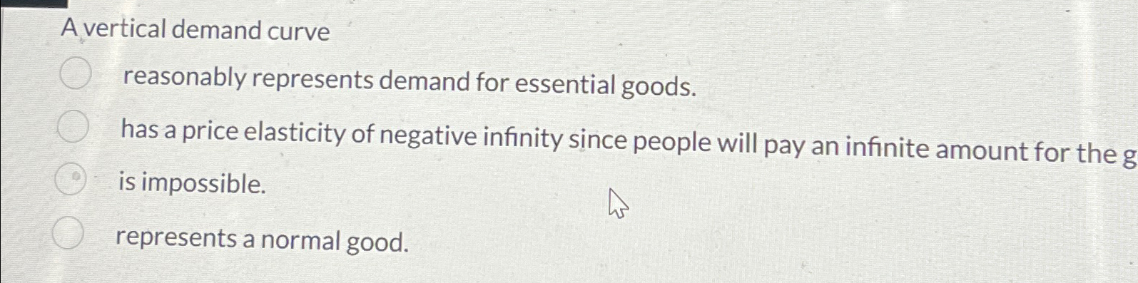 Solved A vertical demand curvereasonably represents demand | Chegg.com