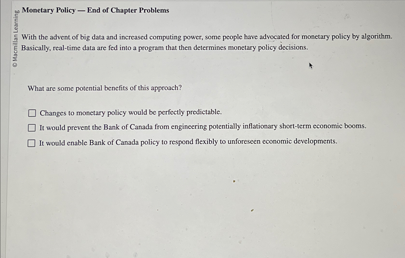 Solved Monetary Policy - ﻿End of Chapter ProblemsWith the | Chegg.com