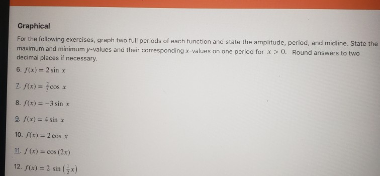 Solved Graphical For the following exercises, graph two full | Chegg.com