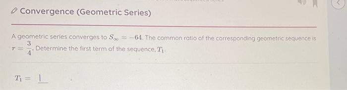 Solved Convergence (Geometric Series) Determine whether the | Chegg.com