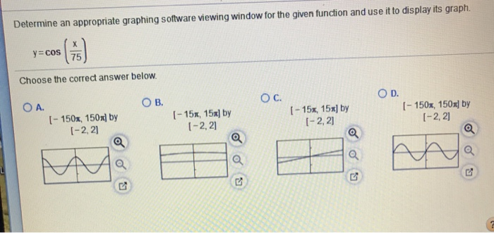 Solved Determine an appropriate graphing software viewing | Chegg.com