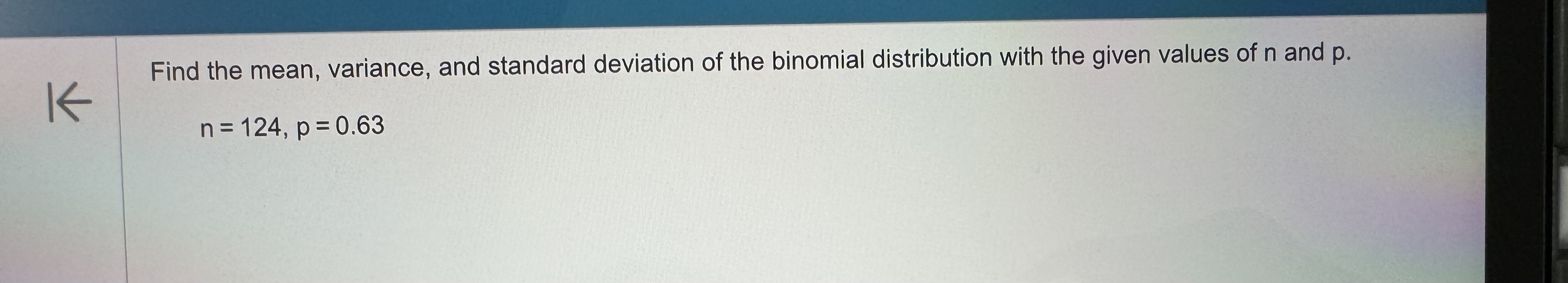 Solved Find the mean, variance, and standard deviation of | Chegg.com