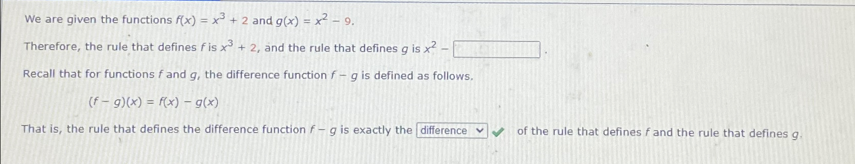 Solved We are given the functions f(x)=x3+2 ﻿and | Chegg.com