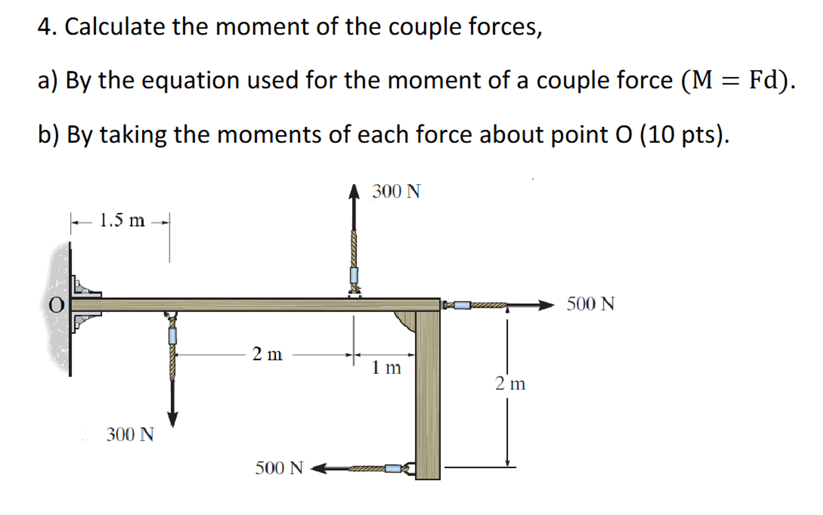 Solved Calculate the moment of the couple forces,a) ﻿By the | Chegg.com