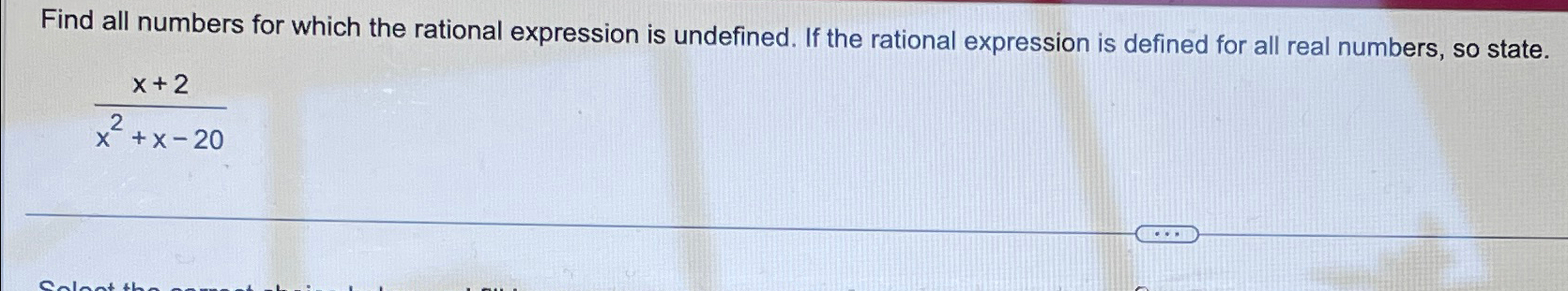 Solved Find all numbers for which the rational expression is | Chegg.com