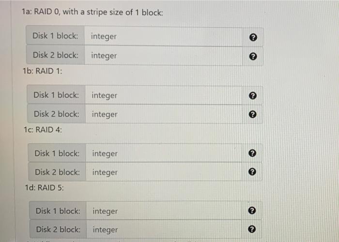 Solved Recall the following RAID standards: RAID O: | Chegg.com