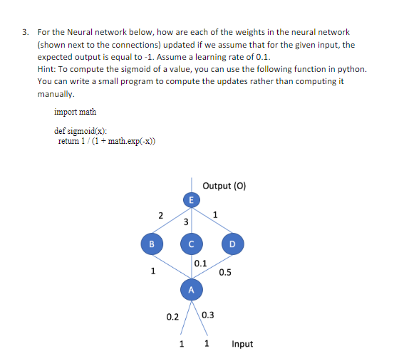 Solved For the Neural network below, how are each of the | Chegg.com