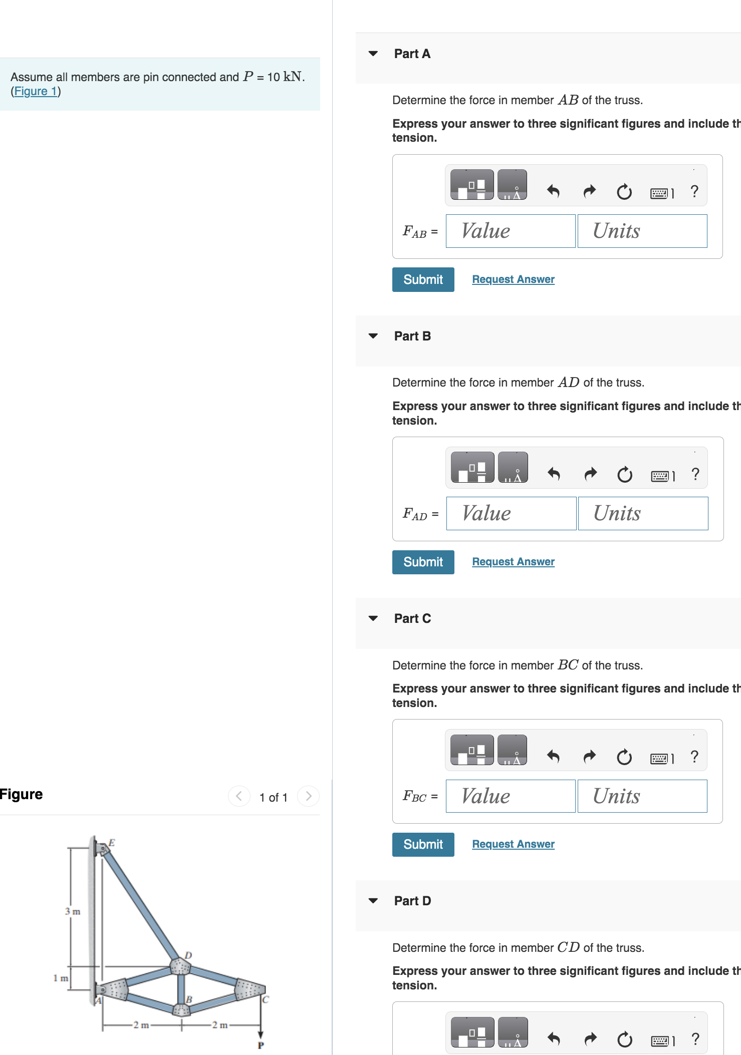 Solved Part AAssume all members are pin connected and | Chegg.com
