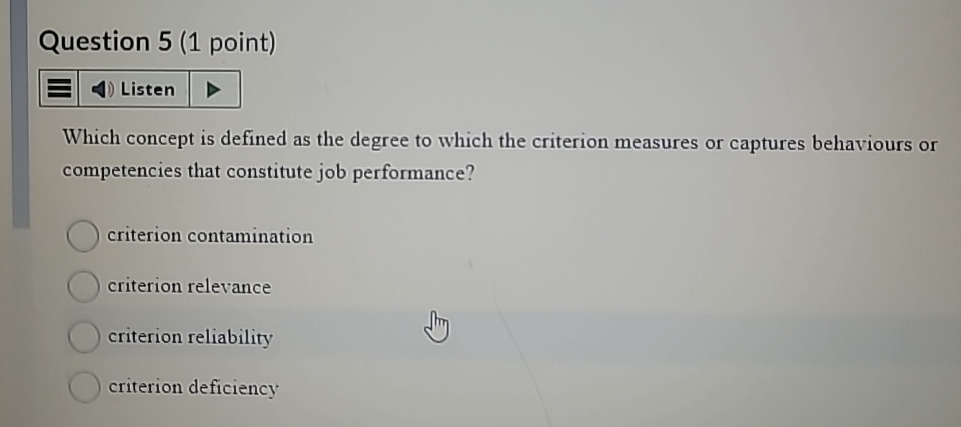 Solved Question 5 (1 ﻿point)Which concept is defined as the | Chegg.com