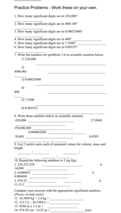 Solved Practice Problems - Work these on your own. 1. How | Chegg.com