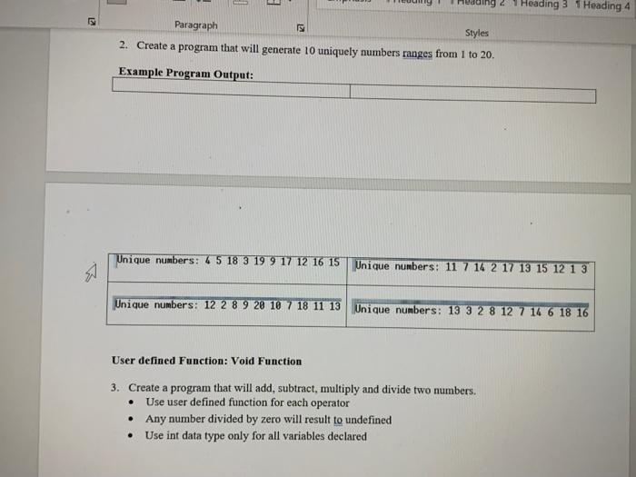 Solved Paragraph is Styles Predefined Function: ceilo, | Chegg.com