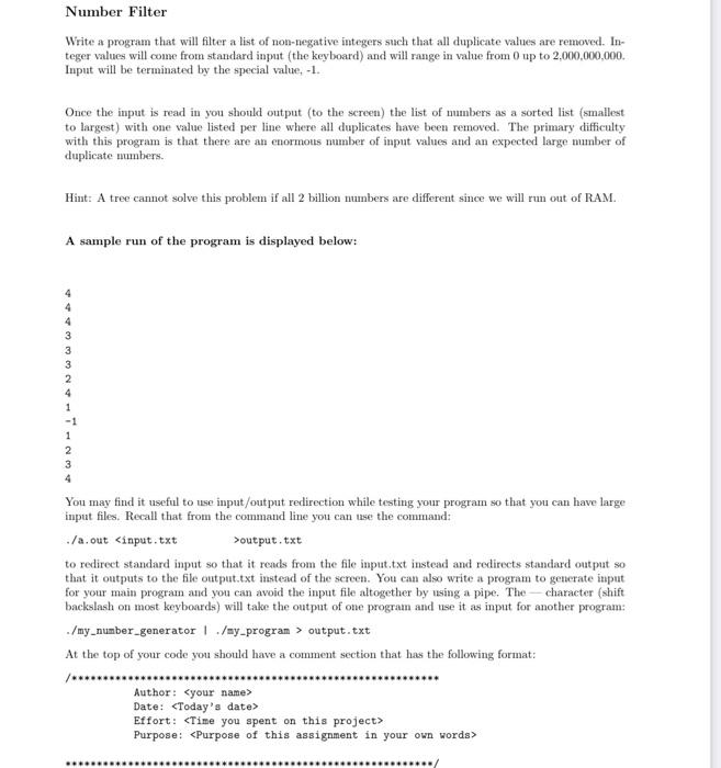 Solved Number Filter Write a program that will filter a list | Chegg.com