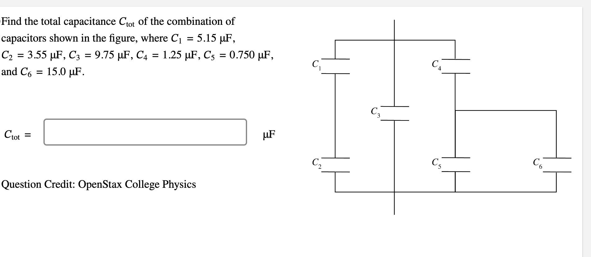 Solved Find the total capacitance Ctot ﻿of the combination | Chegg.com