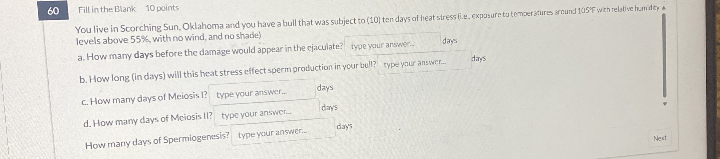 Solved 60Fill in the Blank 10 ﻿pointsYou live in Scorching | Chegg.com