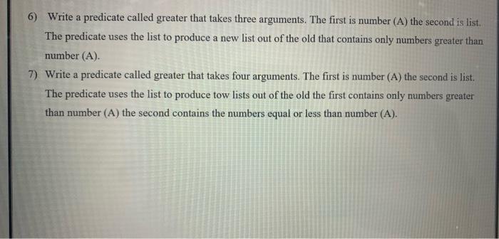 Solved Exercise 1 1) Write a predicate on which checks | Chegg.com