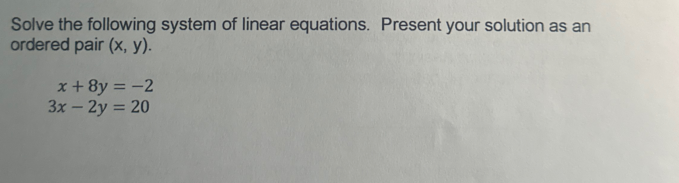 Solved Solve the following system of linear equations. | Chegg.com