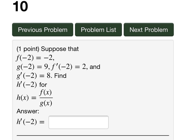 Solved Previous Problem Problem List Next Problem (1 point) | Chegg.com