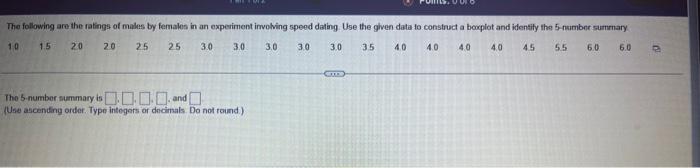 Solved Tho 5 -number numimary is (Use ascending order. Typo | Chegg.com