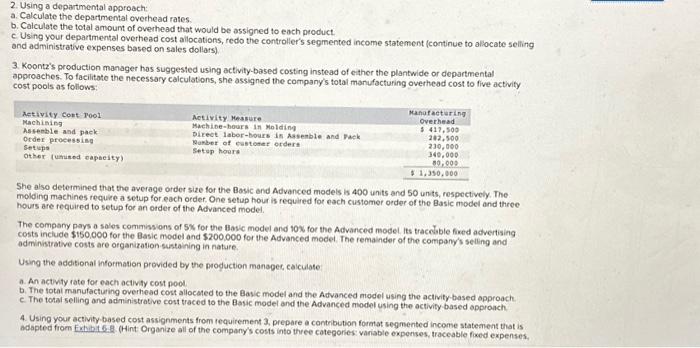 Solved a. An activity rate for each activity cost pool. b. | Chegg.com