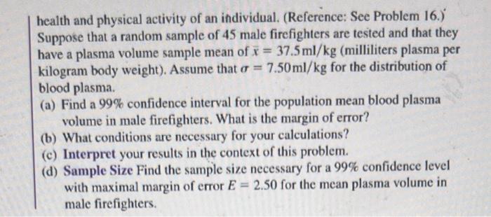 Solved 17. Diagnostic Tests: Plasma Volume Total plasma | Chegg.com