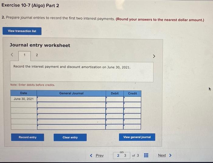Solved Required informationExercise 10-7 (Algo) | Chegg.com