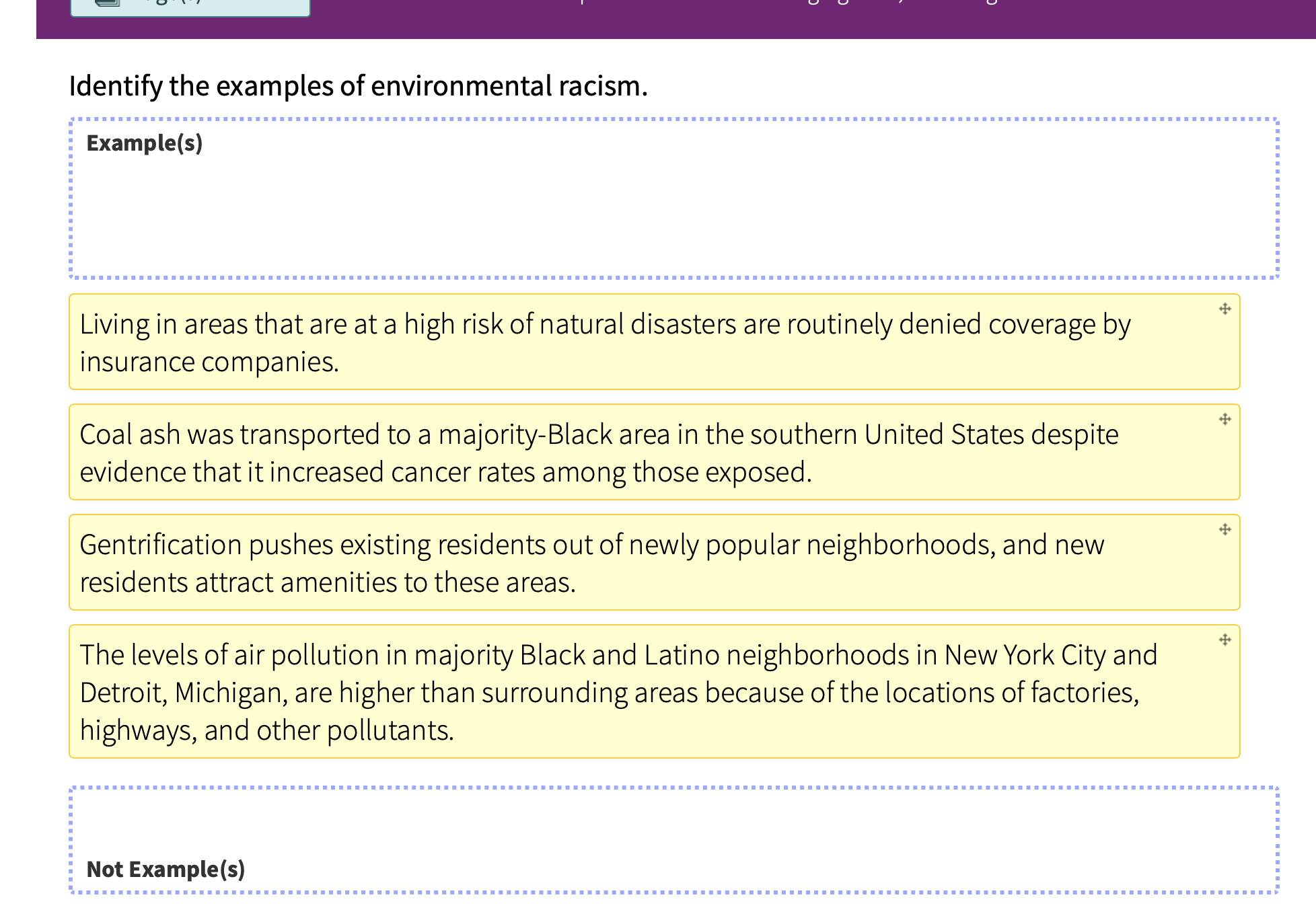 Solved Identify the examples of environmental | Chegg.com