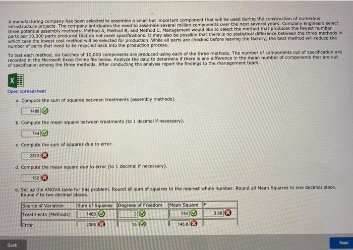 Solved A manufacturing company has been selected to assemble | Chegg.com