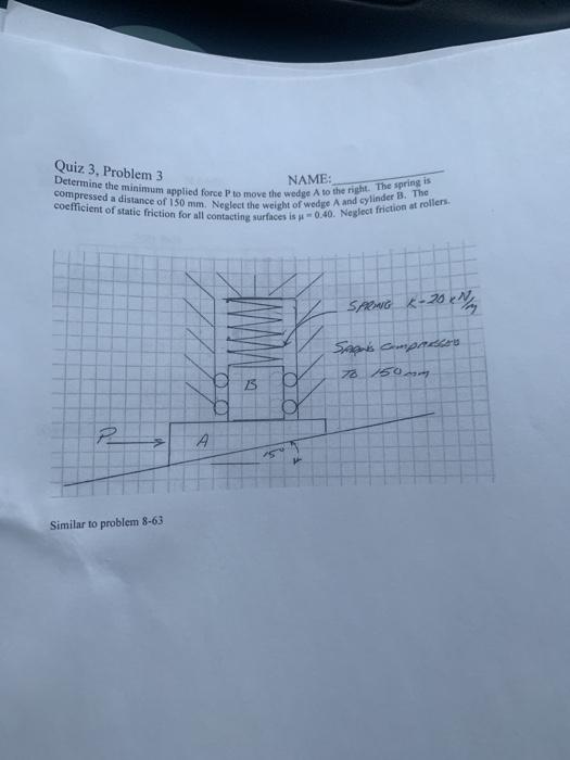 Solved coefficient of static friction for all contacting | Chegg.com