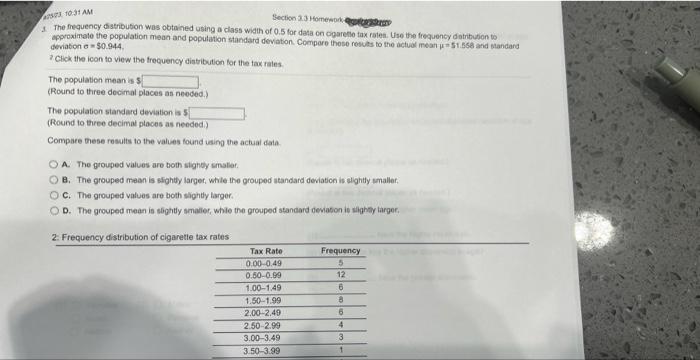 Solved 3. The frequency distribution was obtained using a | Chegg.com