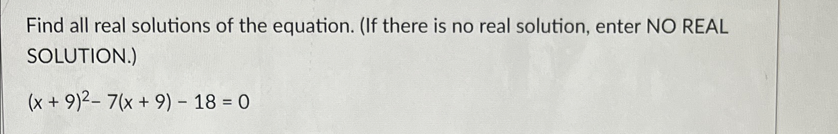 Solved Find all real solutions of the equation. (If there is | Chegg.com
