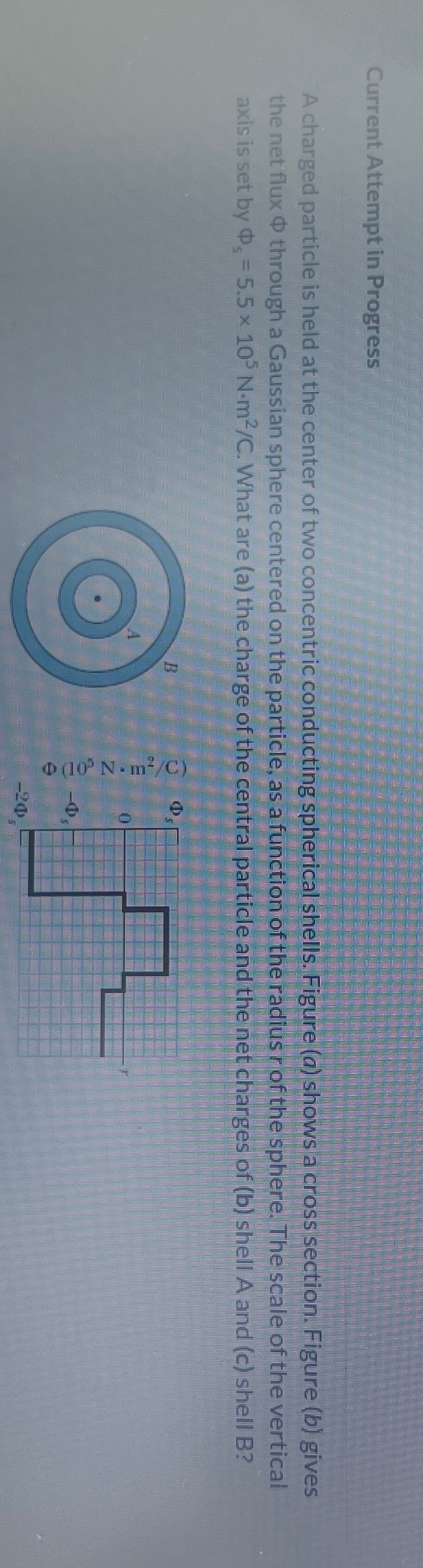 Solved Current Attempt in ProgressA charged particle is held | Chegg.com