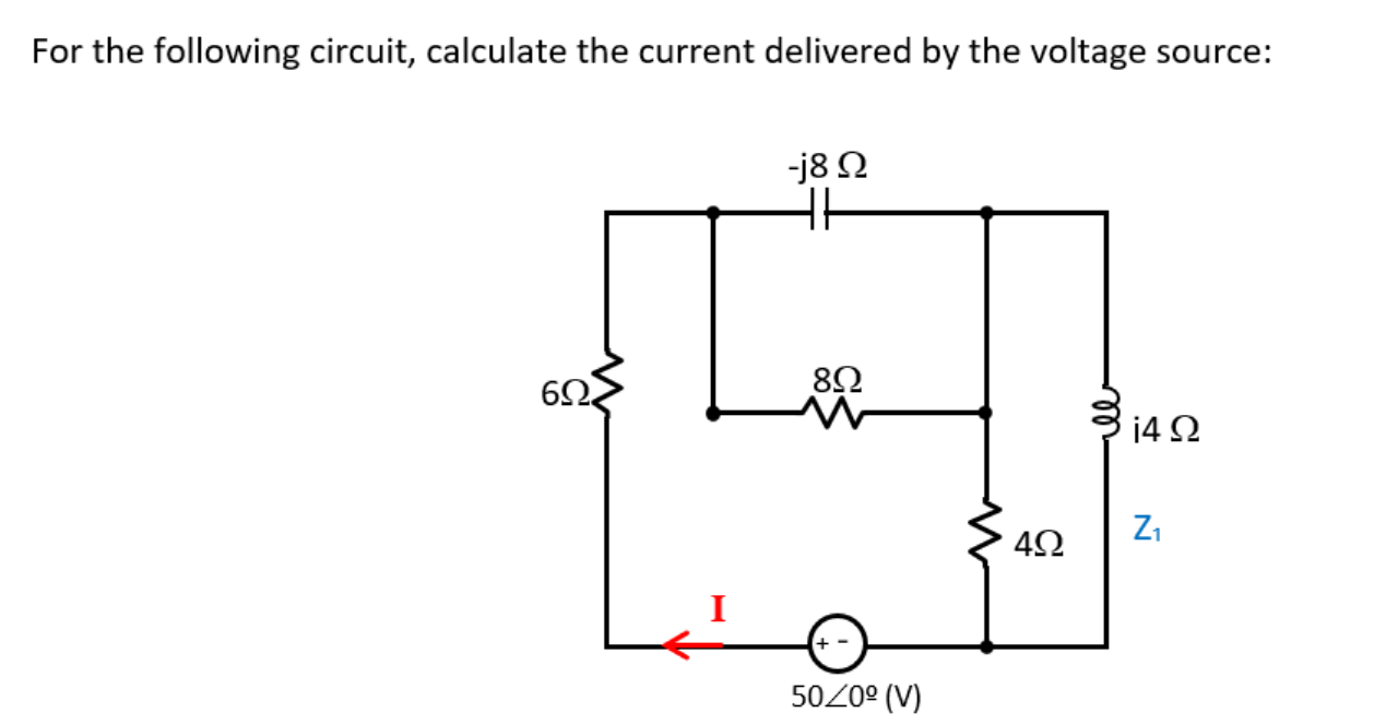 Solved For the following circuit, calculate the current | Chegg.com
