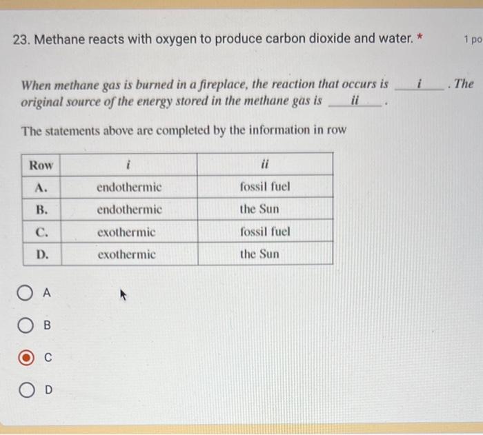 Solved 23. Methane reacts with oxygen to produce carbon | Chegg.com