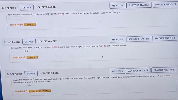 Solved MY NOTES ASK YOUR TEACHER PRACTICE ANOTHER 1. (-/1 | Chegg.com