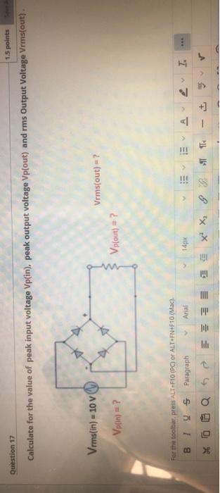 Solved Question 17 1.5 points Calculate for the value of | Chegg.com