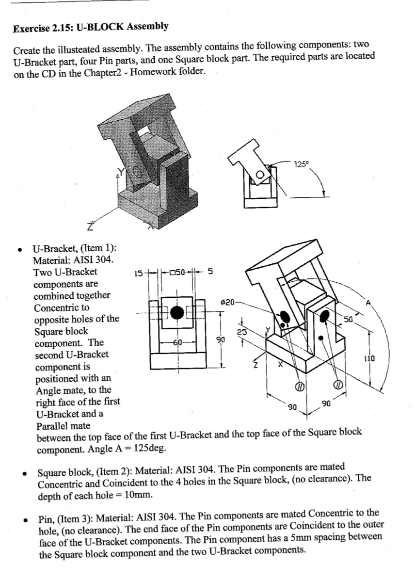 Solved Exercise 2.15: U-BLOCK Assembly\\nCreate the | Chegg.com