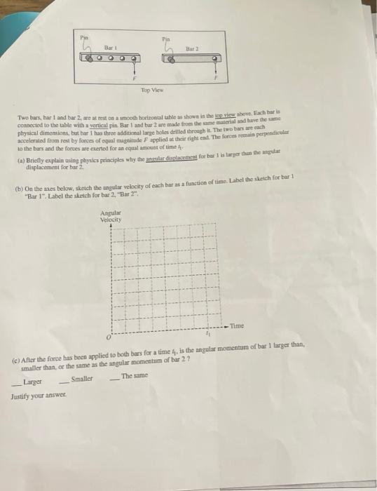 Solved Pin This Bar) Bari O O O Top View Two bars, har 1 and | Chegg.com