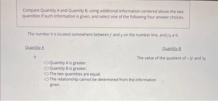 Solved Compare Quantity A and Quantity B, using additional | Chegg.com
