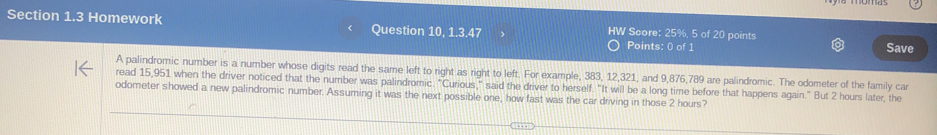 Solved Section 1.3 ﻿HomeworkQuestion 10, 1.3.47HW Score: | Chegg.com