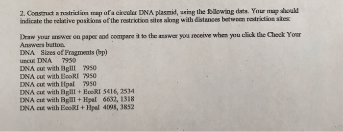 Solved 2. Construct a restriction map of a circular DNA | Chegg.com