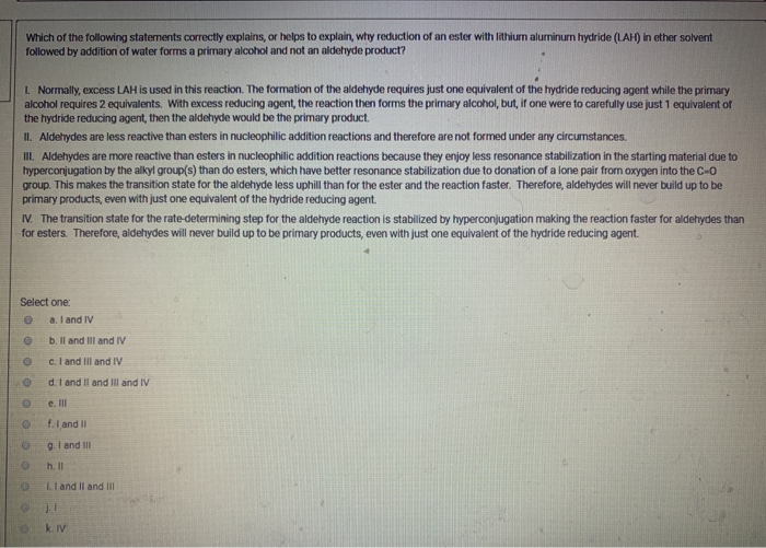 Solved Which of the following statements correctly explains, | Chegg.com