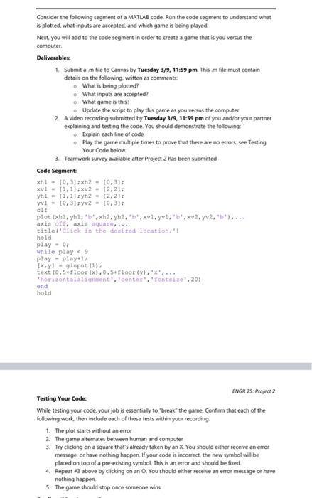 Consider the following segment of a MATLAB code. Run | Chegg.com
