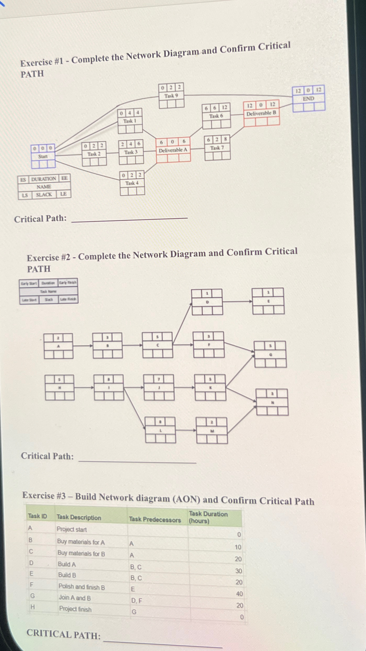 Exercise #1 - ﻿Complete the Network Diagram and | Chegg.com