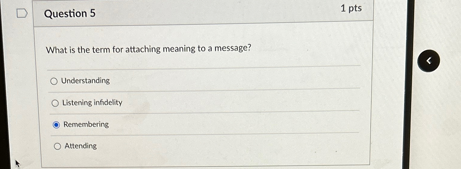 Solved Question 51ptsWhat is the term for attaching meaning | Chegg.com