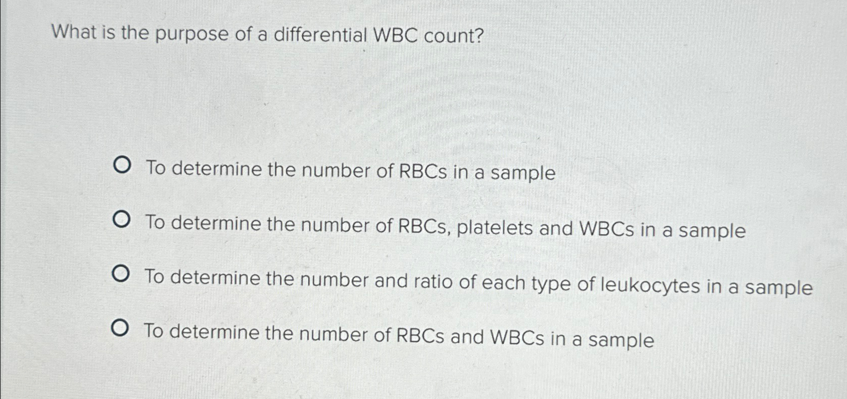 Solved What Is The Purpose Of A Differential Wbc Countto