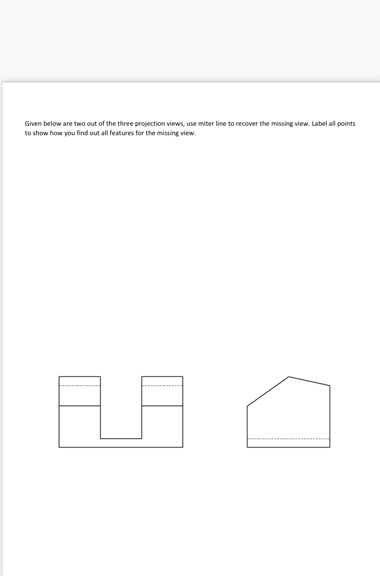 Solved Given below are two out of the three projection | Chegg.com
