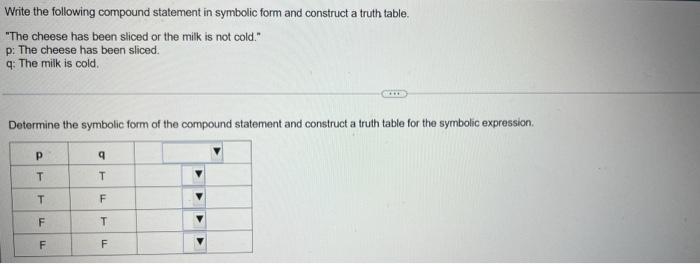 Solved Write the following compound statement in symbolic | Chegg.com