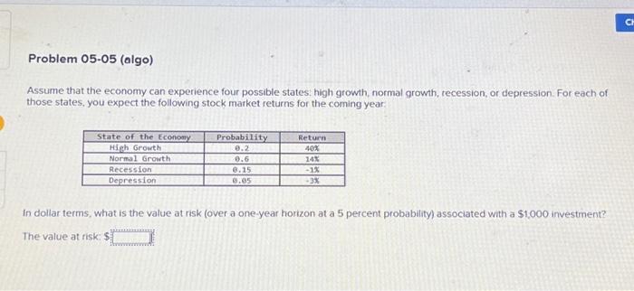 Solved Problem 05-05 (algo) Assume that the economy can | Chegg.com