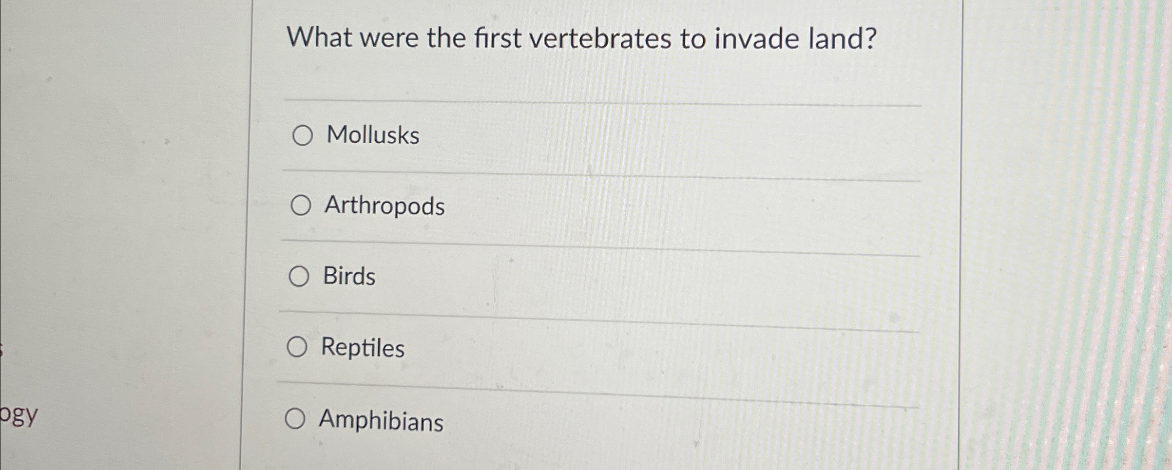 Solved What were the first vertebrates to invade | Chegg.com