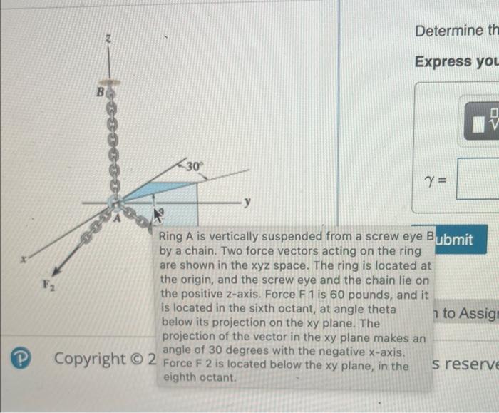 Part C Determine The Coordinate Direction Angle γ Of